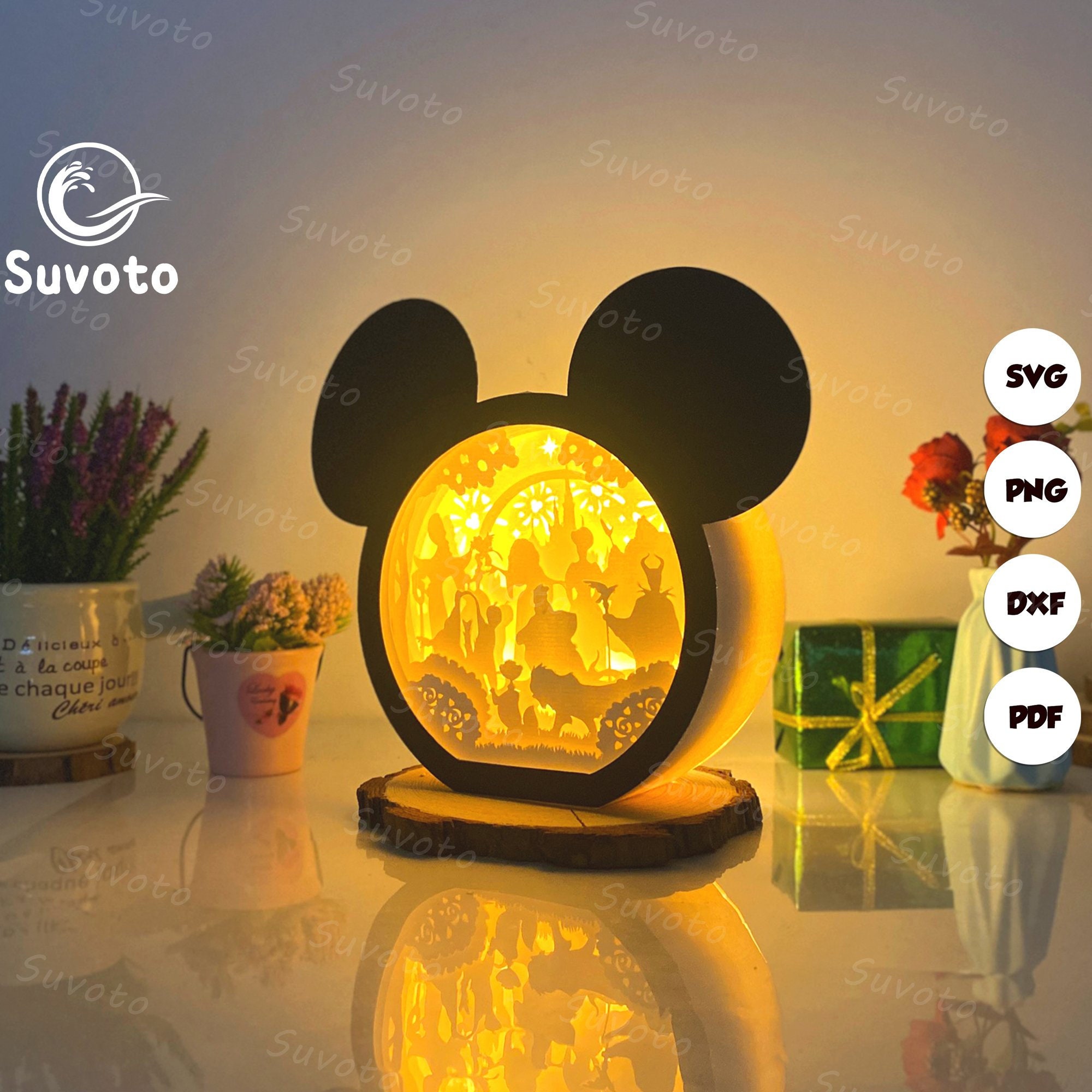 Mickey Mouse Box 1 Files, Paper Cut Light Box Template Files, 3D ...