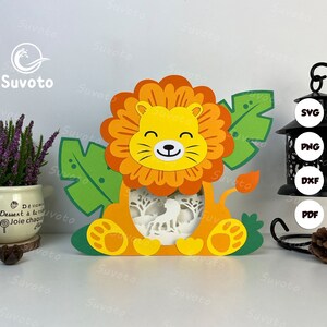 Lion Box Files, Paper Cut Light Box Template Files, 3D Papercut Lion ...