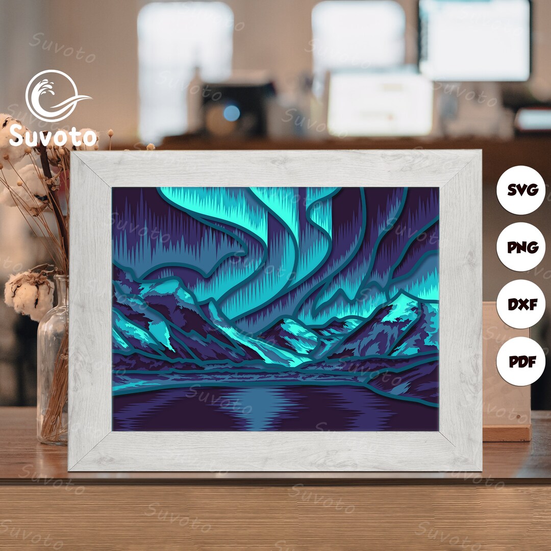 Aurora Shadow Box Files, Paper Cut Light Box Template Files, 3D ...