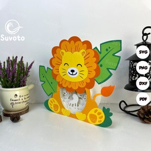 Lion Box Files, Paper Cut Light Box Template Files, 3D Papercut Lion ...