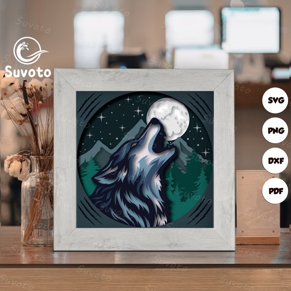 Wolf Shadow Box - Etsy
