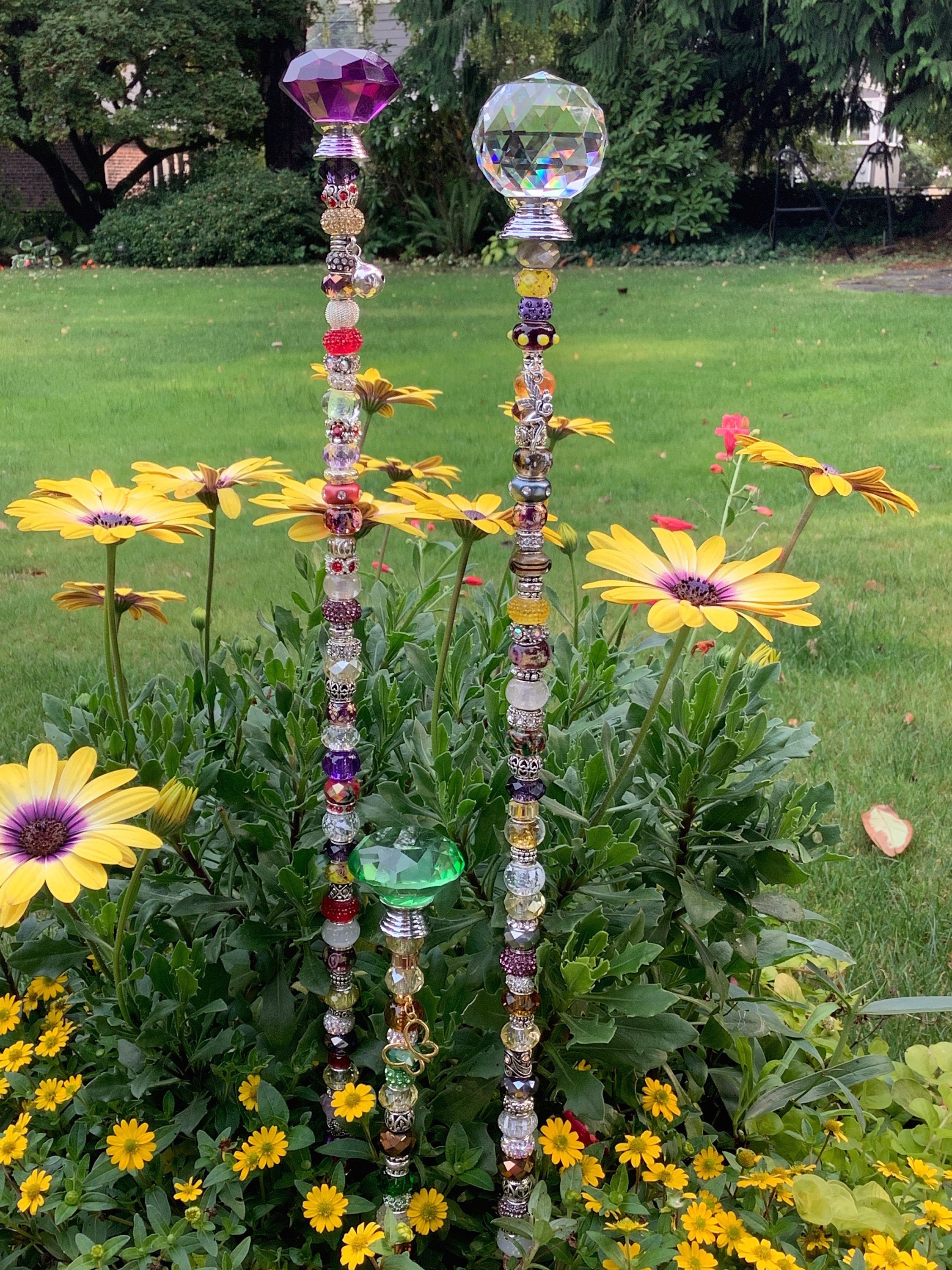20 or 26 Beaded Fairy Garden Stakes Etsy