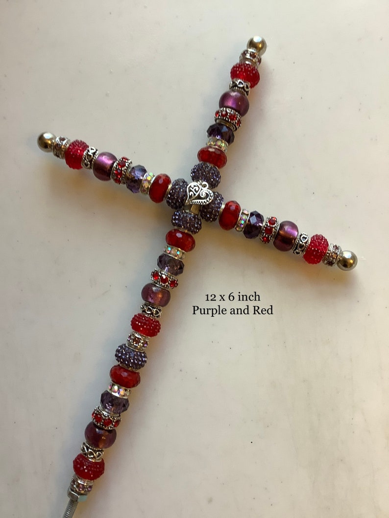 Beautiful Beaded Cross Garden Stake - Etsy