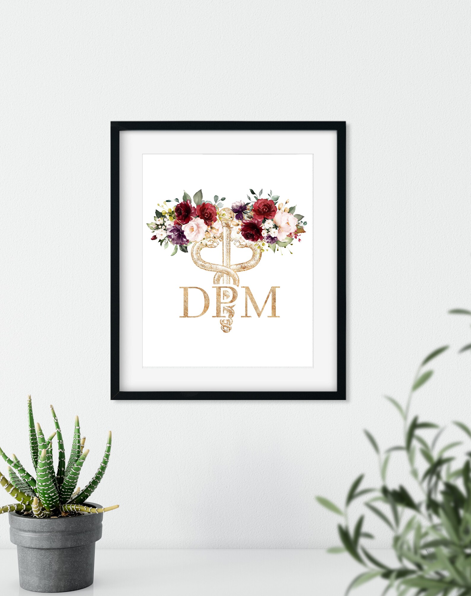 DPM Caduceus Symbol Printable Art, Podiatrist Gift, Doctor of Podiatric ...