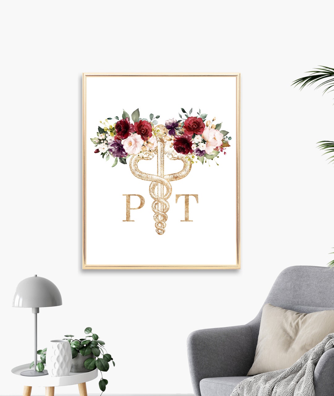 PT Caduceus Symbol Printable Art, Physical Therapist Gift, Physical ...