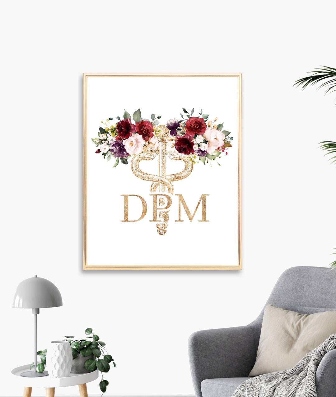 DPM Caduceus Symbol Printable Art, Podiatrist Gift, Doctor of Podiatric ...
