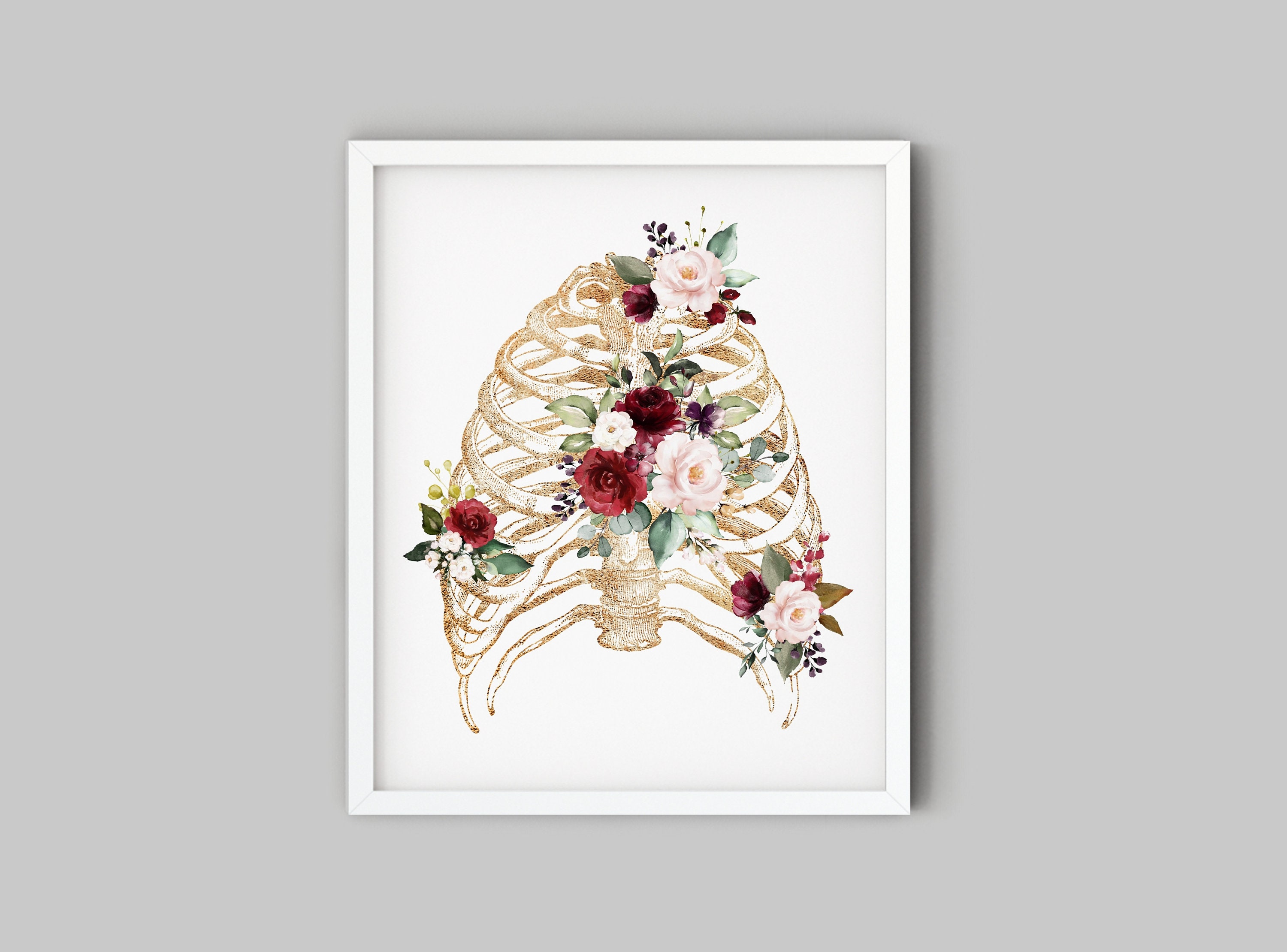 Anatomy Ribcage Printable Art, Doctor Gift, Nurse Gift, Medical Office ...