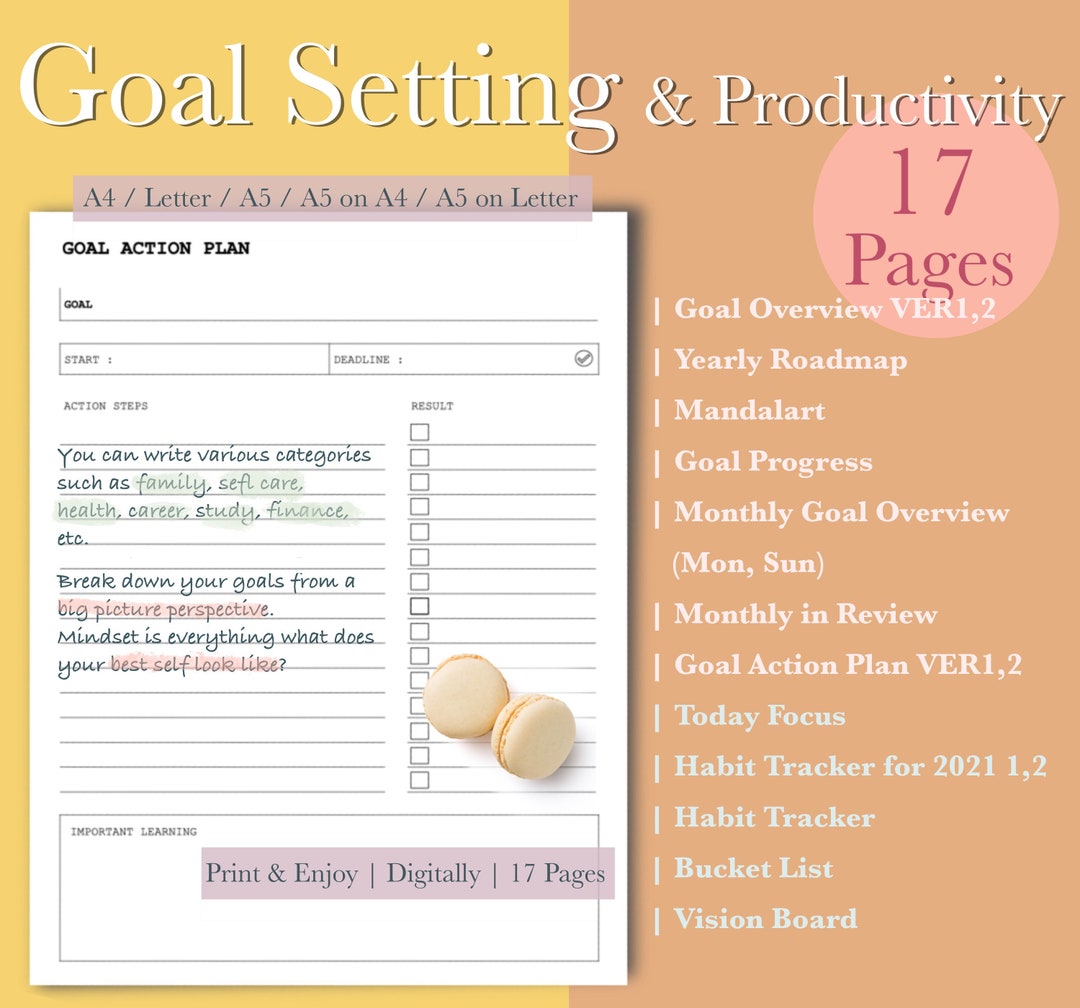 2022 Goal Planner Goal Tracker Goal Journal Goal Setting Goal Planner ...