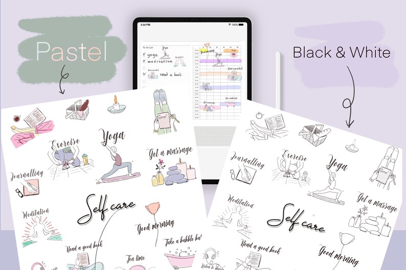 Digital Stickers for Planner Self Care Stickers Goodnotes - Etsy