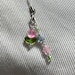 Cute Glass Bead Keychain Sterling Silver Pink Tulip Flower Pink Star ...