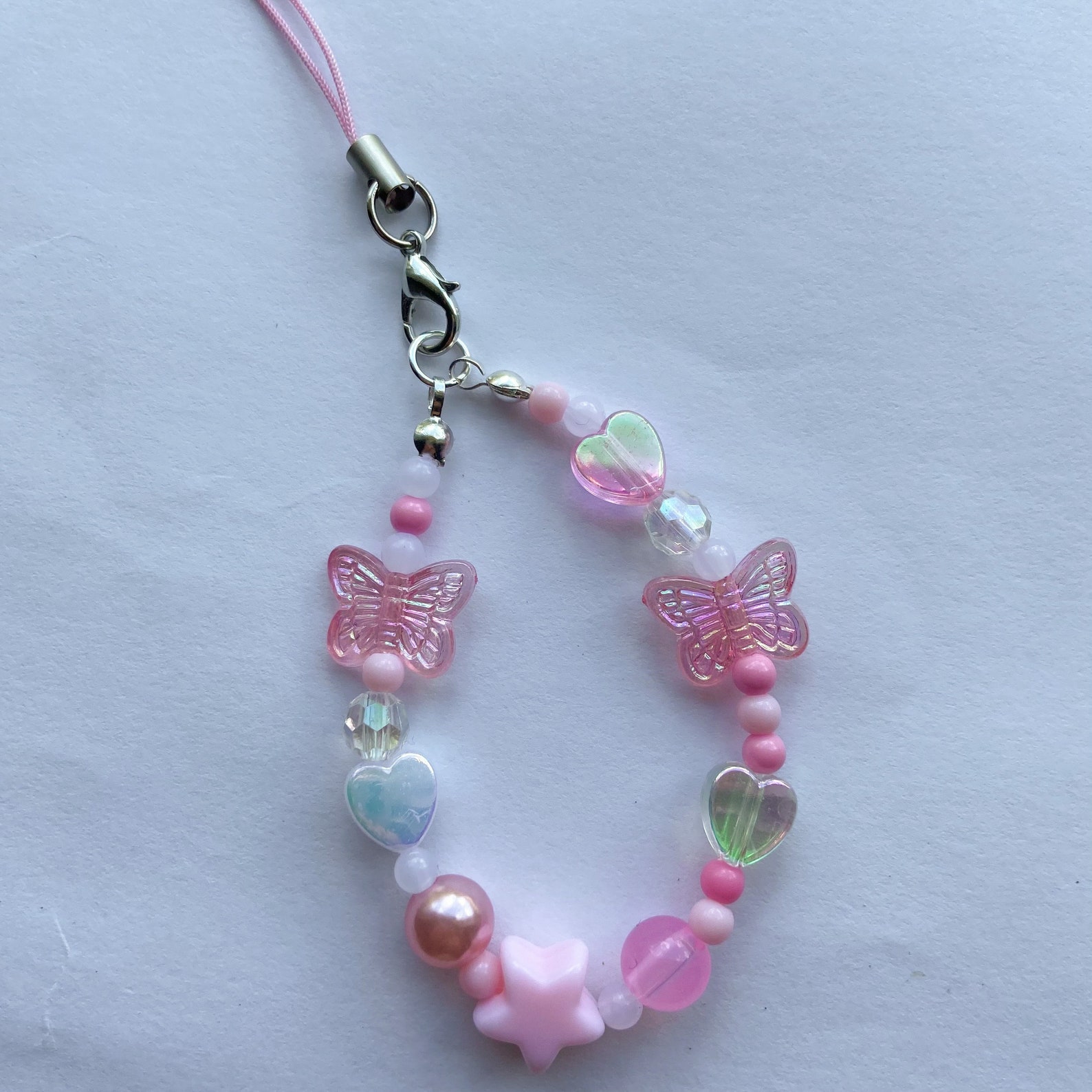 Pink phone charm keychain strap airpod backpack y2k accessory | Etsy