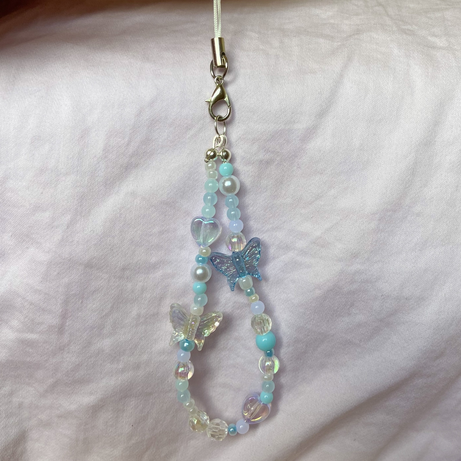 Cute Clear and Blue Phone Charm Keychain Strap Airpod Backpack - Etsy