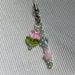 Cute Glass Bead Keychain Sterling Silver Pink Tulip Flower Pink Star ...