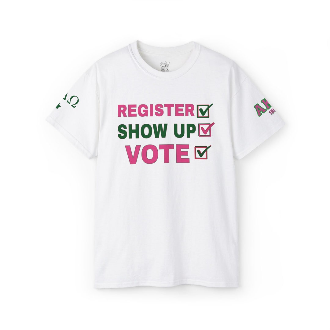 Vote Shirt /voter's Checklist Tee/ AKA /gamma Delta Omega - Etsy