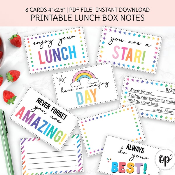 Lunch Box Cards - Etsy