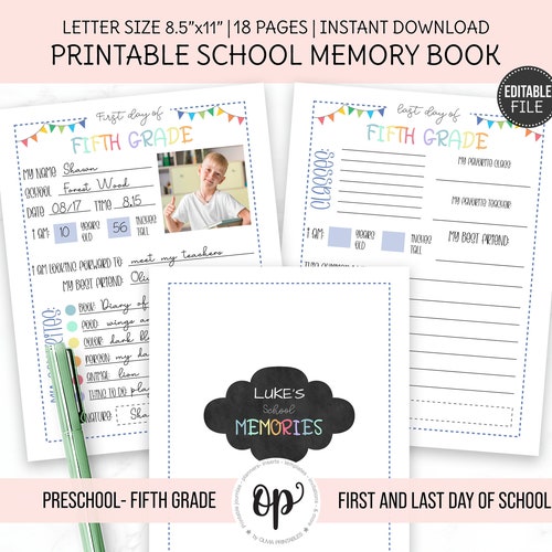School Memory Box Printable First Day of School Printable - Etsy