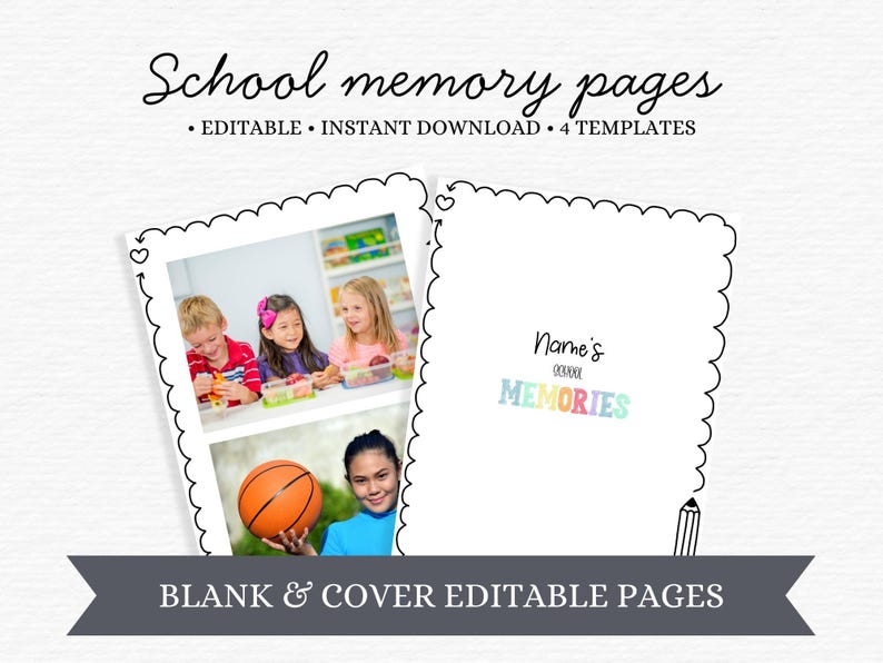 EDITABLE School Memory Book, Back to School Interview, Kid’s First and ...