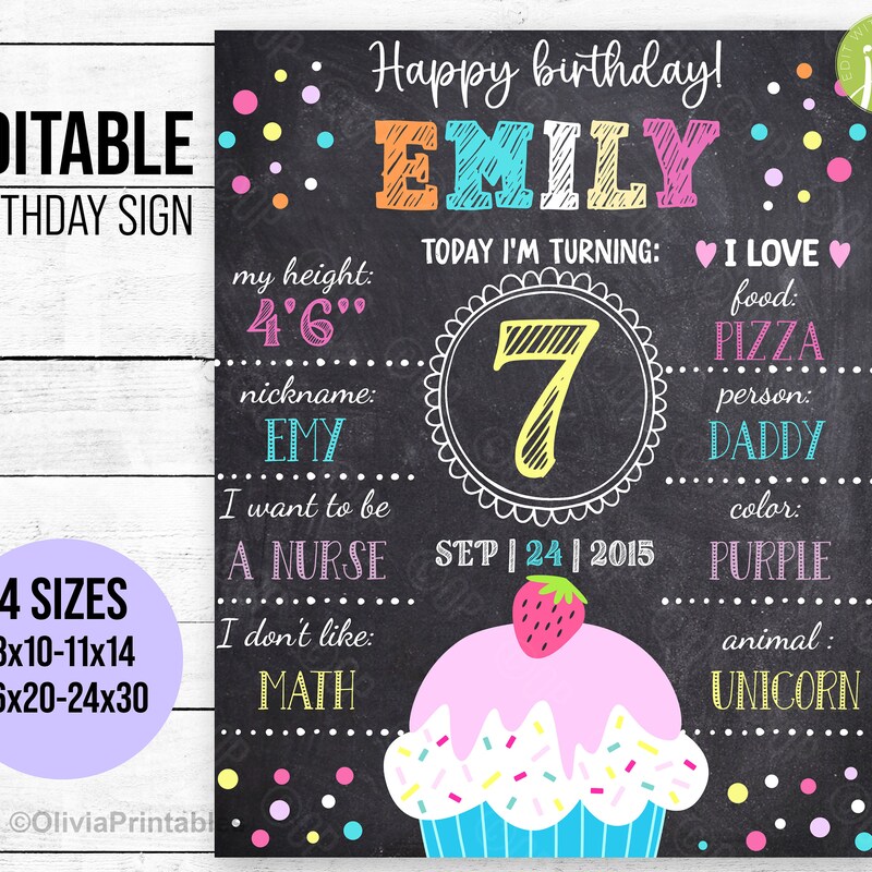 Kids Birthday Sign - Etsy