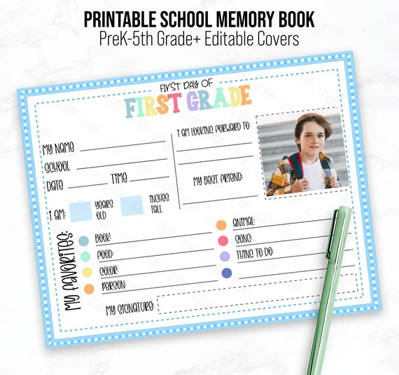 School Memory Book Template