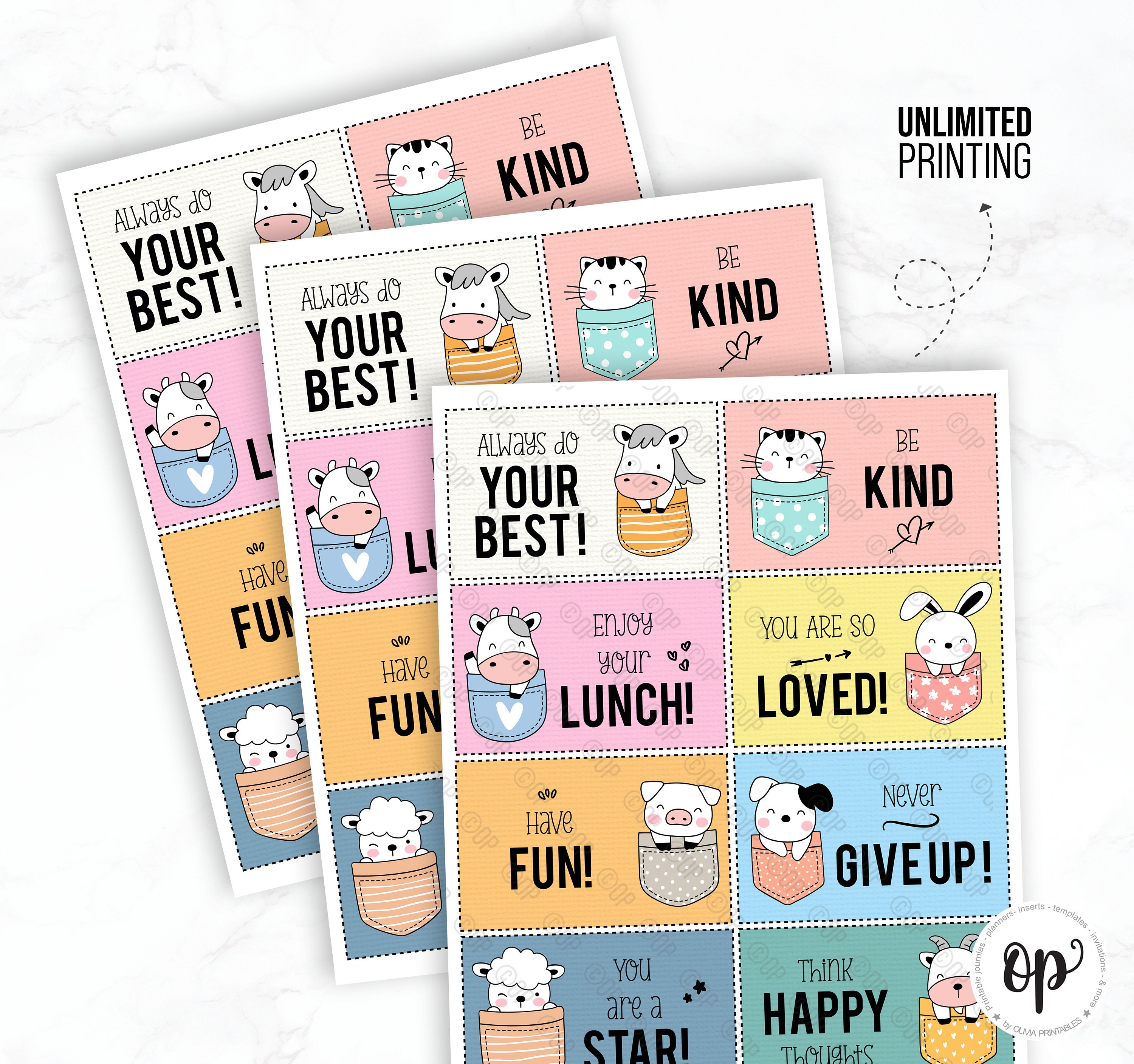 Lunch Box Notes PRINTABLE, Back to School, Encouragement Cards, Kid's ...