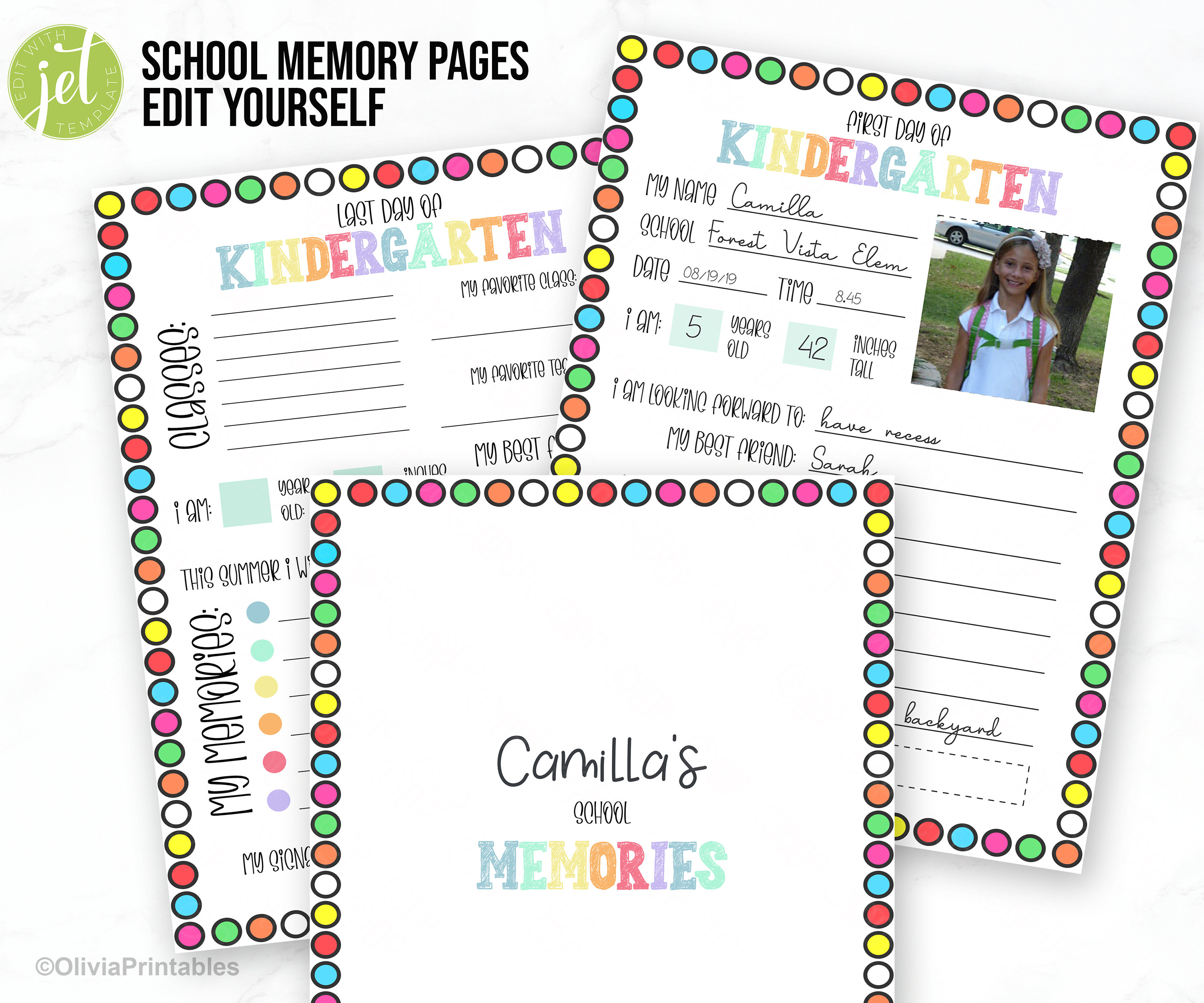 EDITABLE School Memory Book, Back to School Interview, Kids First and ...