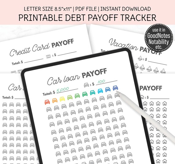 Printable Debt Payoff Tracker Goodnotes and Digital Planner - Etsy