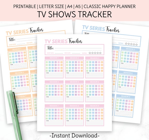 TV Show Tracker Printable Planner Insert Digital Insert for - Etsy