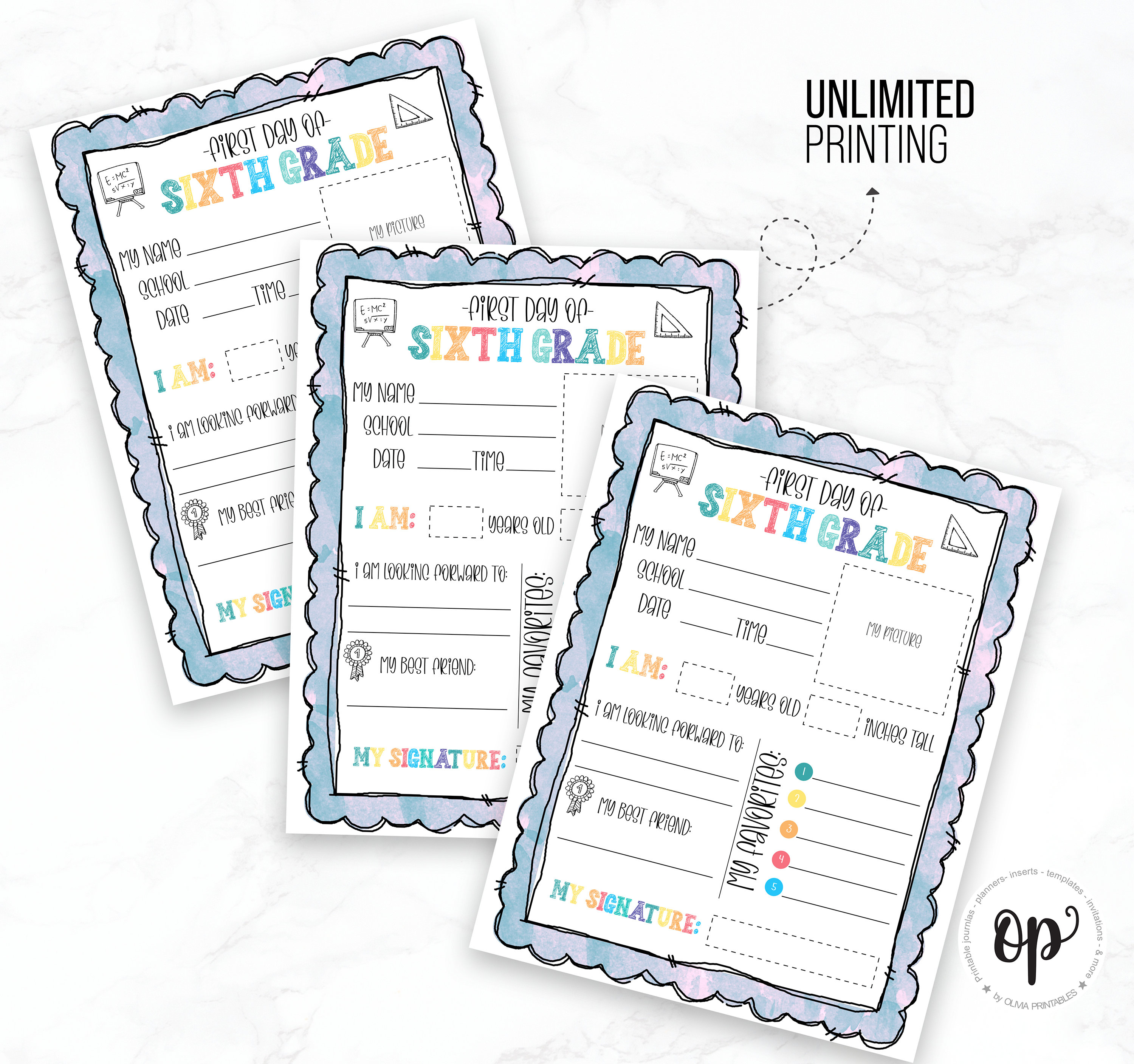 PRINTABLE School Memory Book, 6th-12th Grade, Middle School, High ...