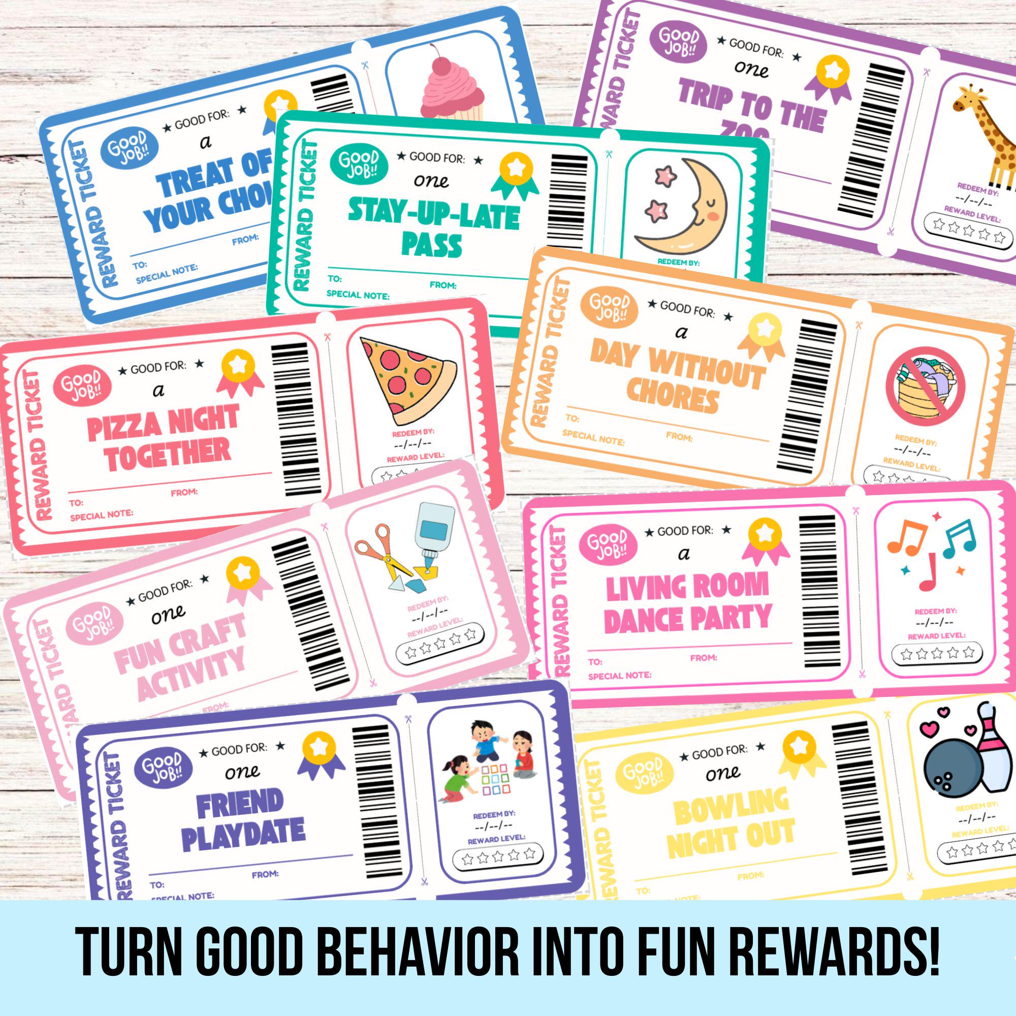 Editable Kids Reward Coupons – Printable Reward Tickets for Children ...