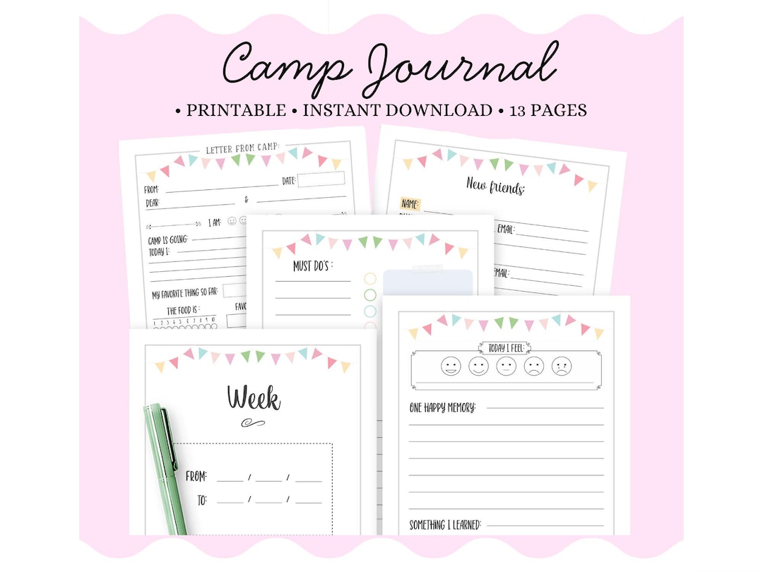 Summer Camp Journal Bundle • Letter From Camp Template • Kids Camp ...