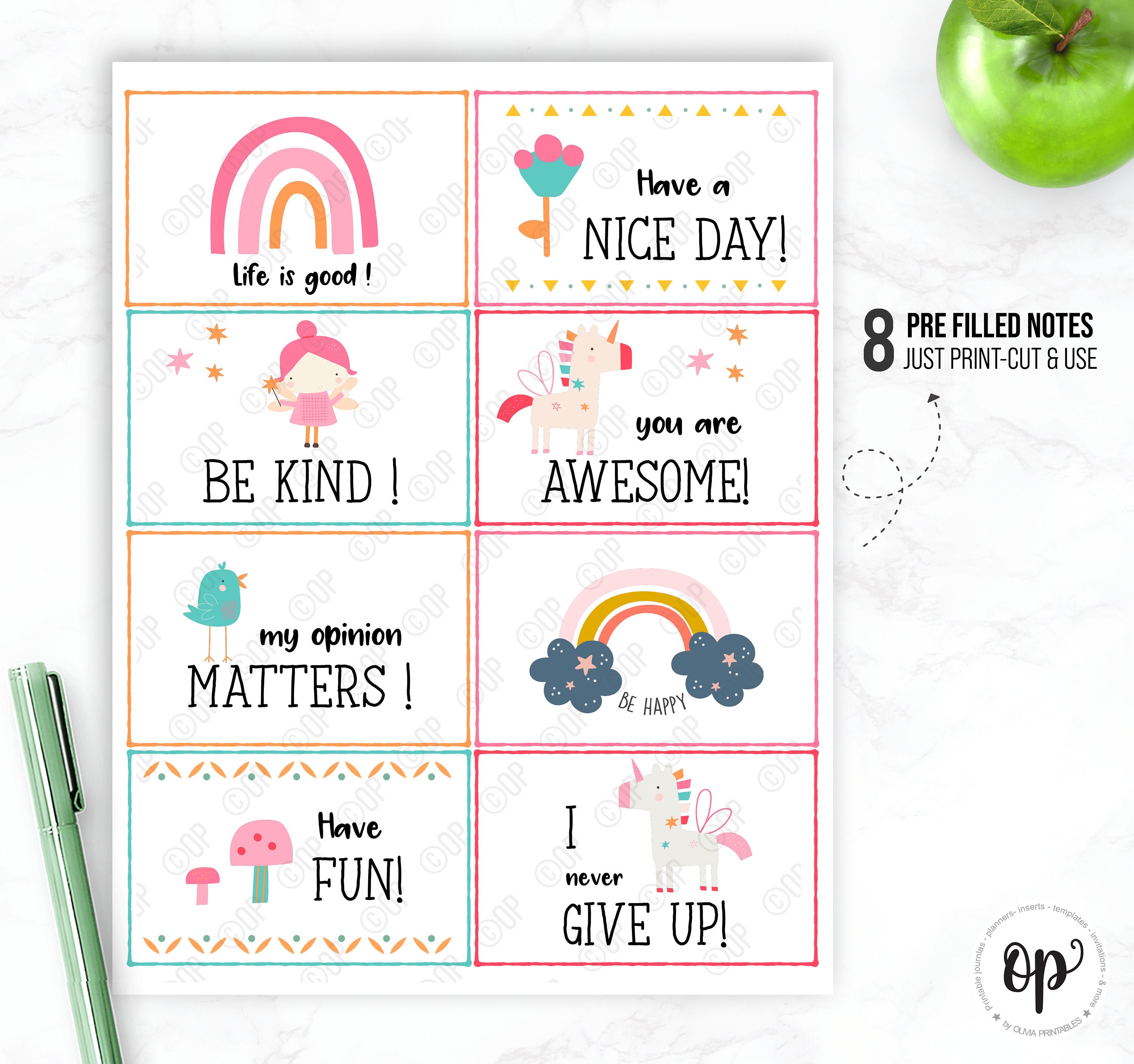 Printable Lunch Box Notes BUNDLE, Kids Encouragement, Positive Notes ...