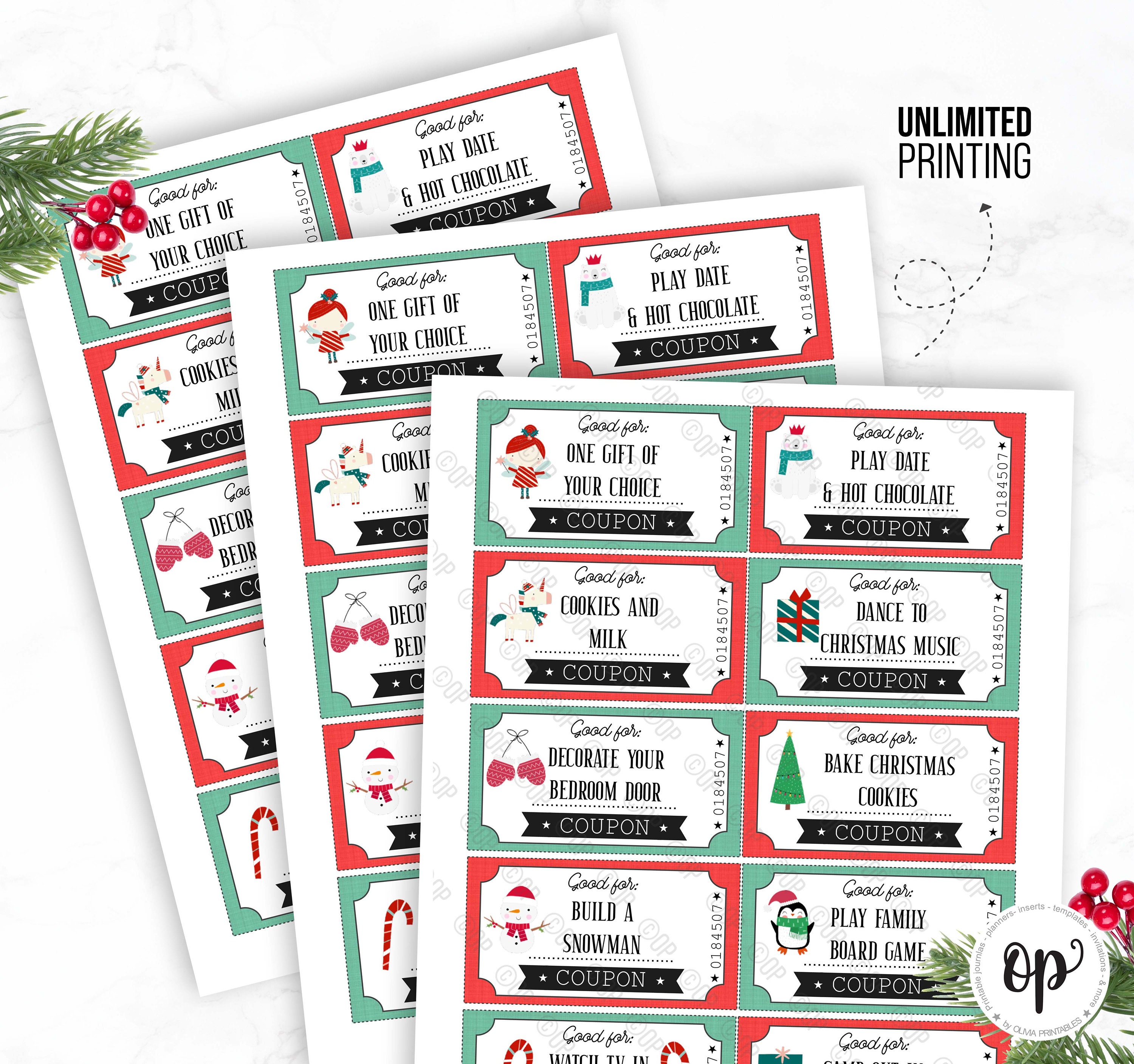 PRINTABLE Christmas Coupon, Holiday Gift Idea for Kids, Reward Coupons ...