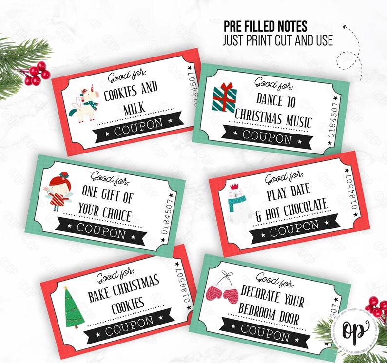 PRINTABLE Christmas Coupon, Holiday Gift Idea for Kids, Reward Coupons ...