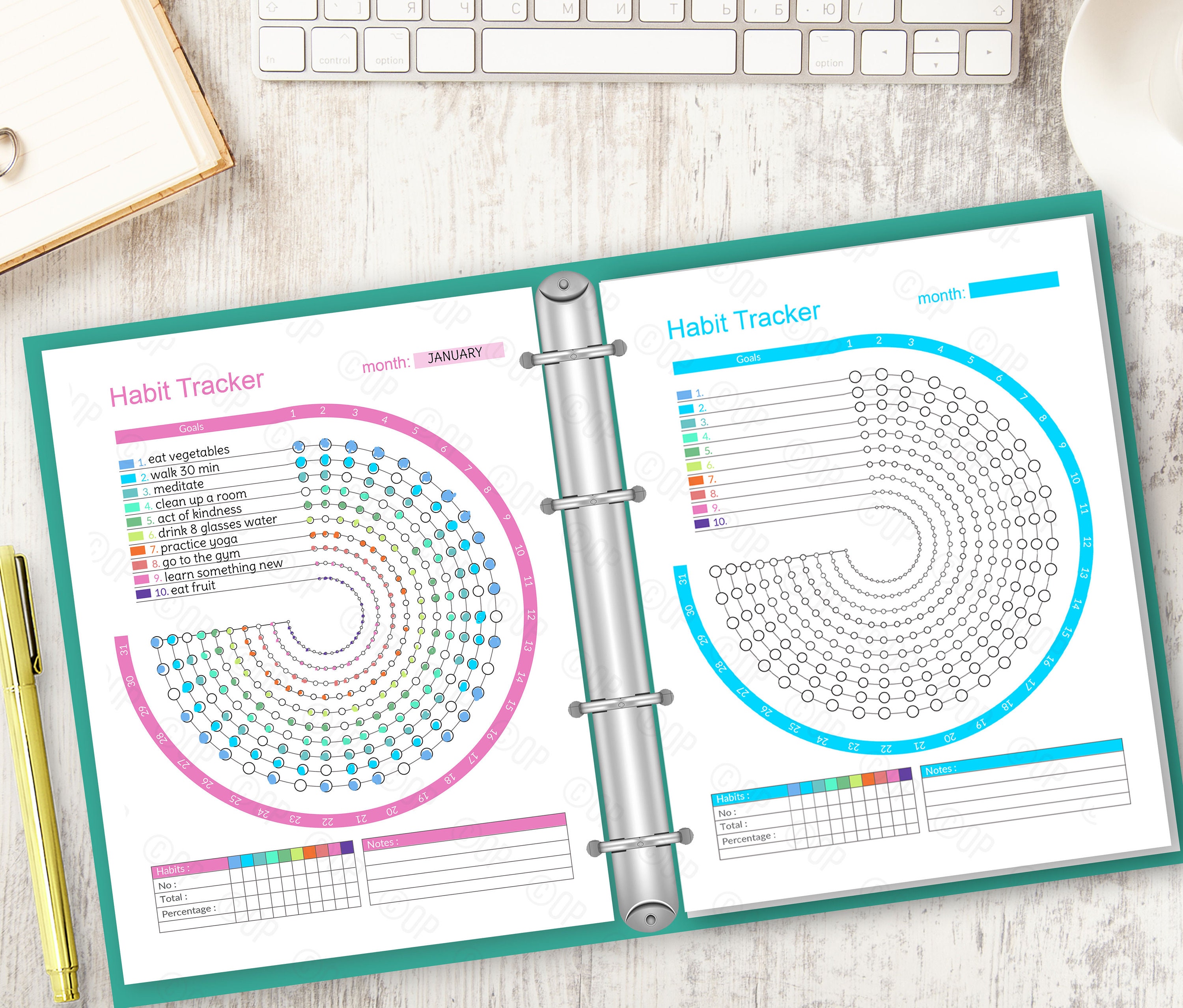 PRINTABLE Habit Tracker Monthly Habit Chart Circle Habit - Etsy