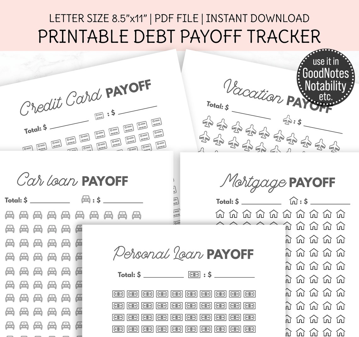 Printable Debt Payoff Tracker, Goodnotes and Digital Planner Insert, HP ...