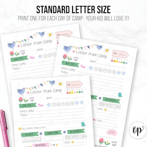 PRINTABLE Letter From Camp Template, Cute Summer Camp Stationery, Kid’s ...
