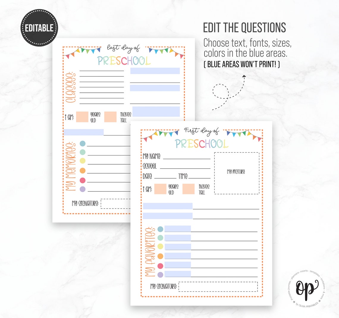 Printable Back to School Interview Kids First and Last Day - Etsy Canada