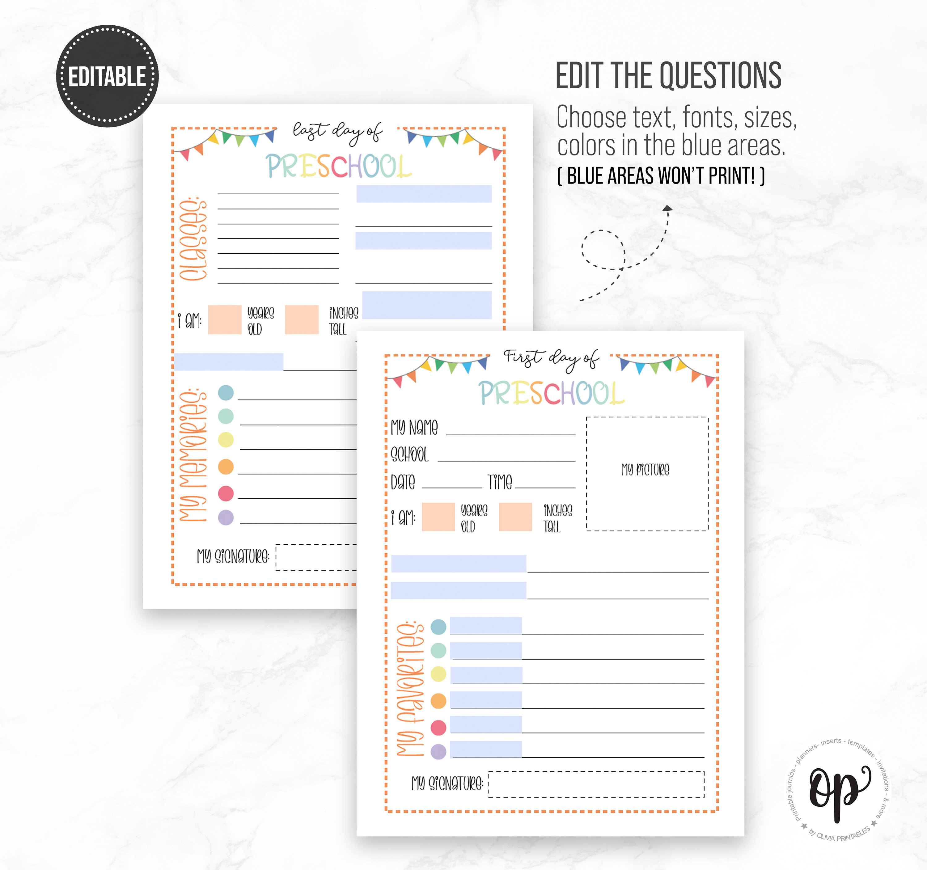 Printable Back to School Interview Kids First and Last Day - Etsy Canada