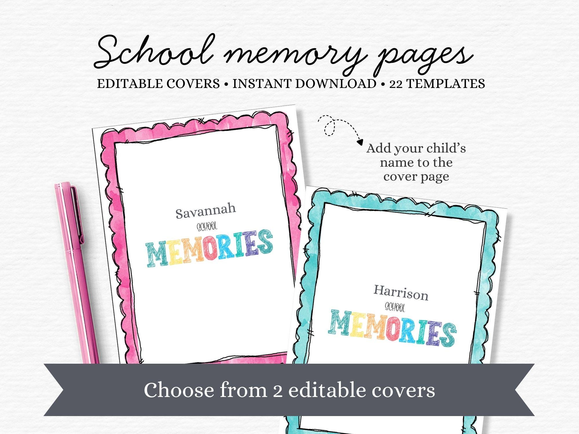 PRINTABLE School Memory Book, 6th-12th Grade, Middle School, High ...