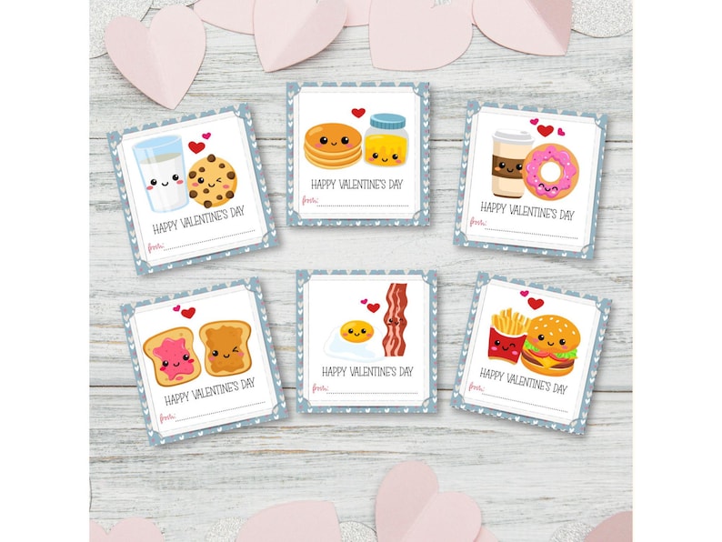Printable Food Pun Valentine Cards • Kids Classroom Valentines • Cute ...