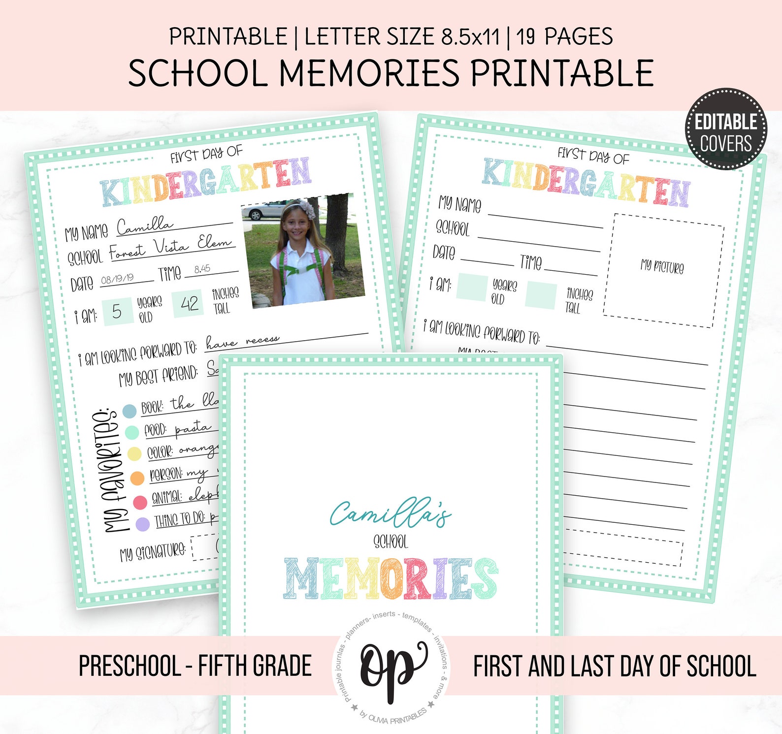 PRINTABLE School Memory Book Back to School Interview Kids - Etsy