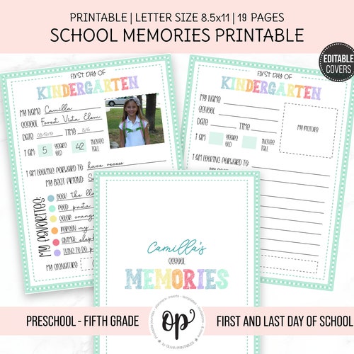School Memory Book Kids First and Last Day of School - Etsy
