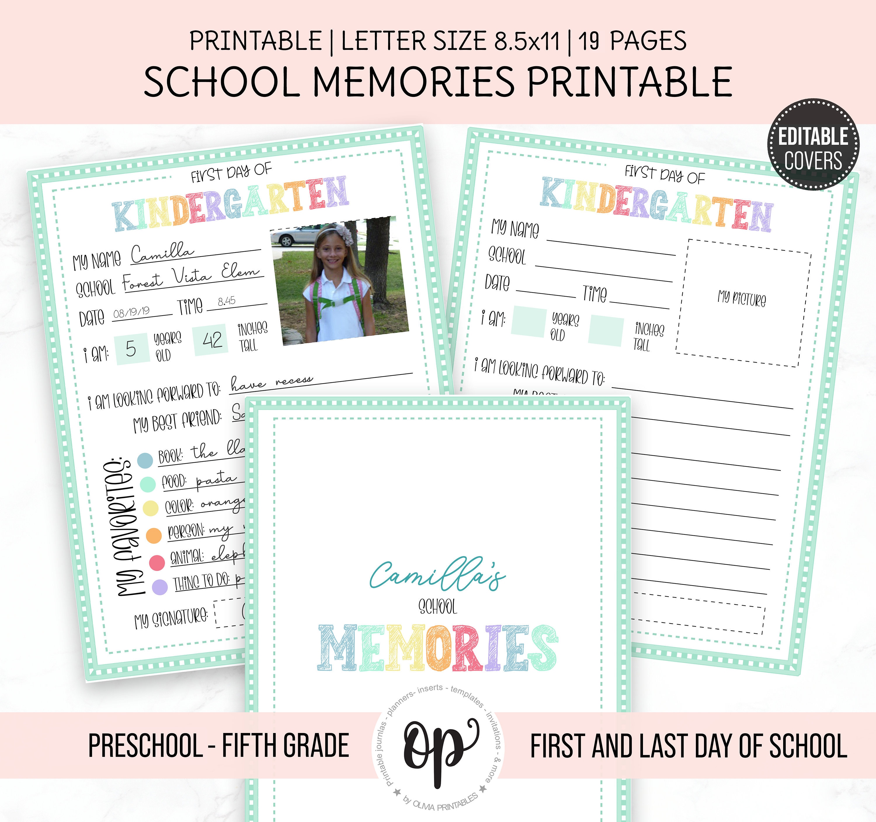 PRINTABLE School Memory Book Back to School Interview Kids - Etsy