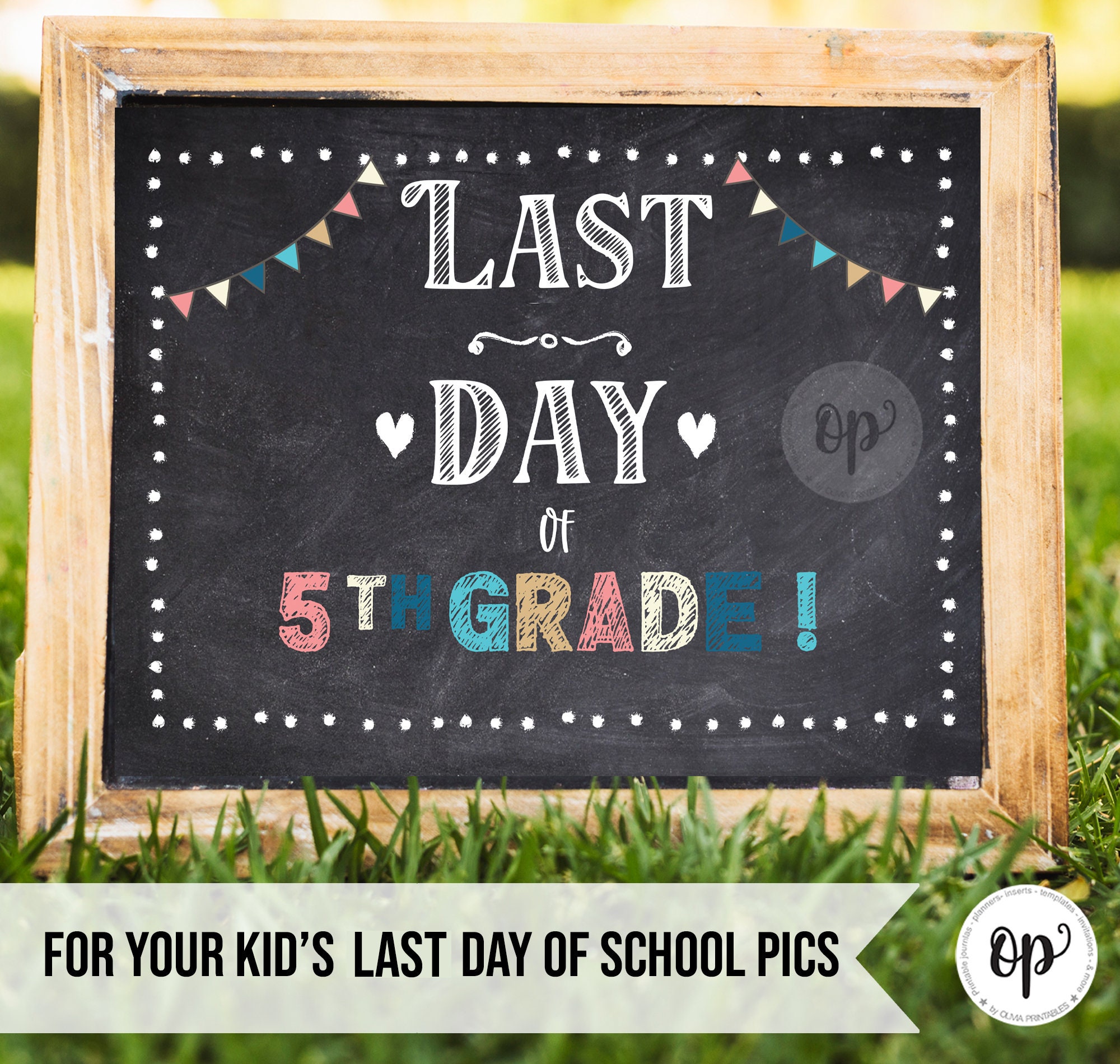 Last Day of School Chalkboard Sign, Printable Chalkboard , Back to ...