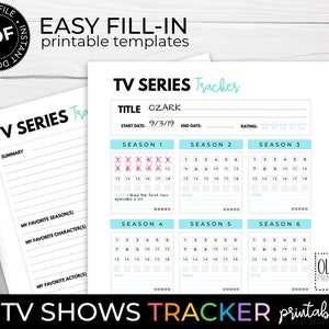 TV Series Tracker Printable, TV Show Notes, Planner Insert, Digital ...