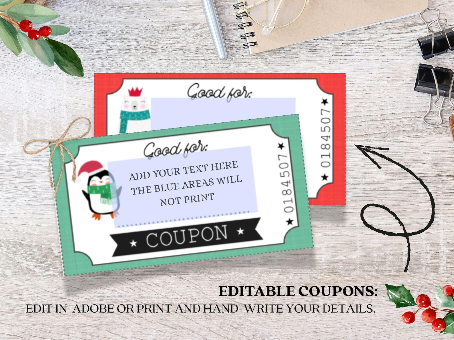 PRINTABLE Christmas Coupon, Holiday Gift Idea for Kids, Reward Coupons ...