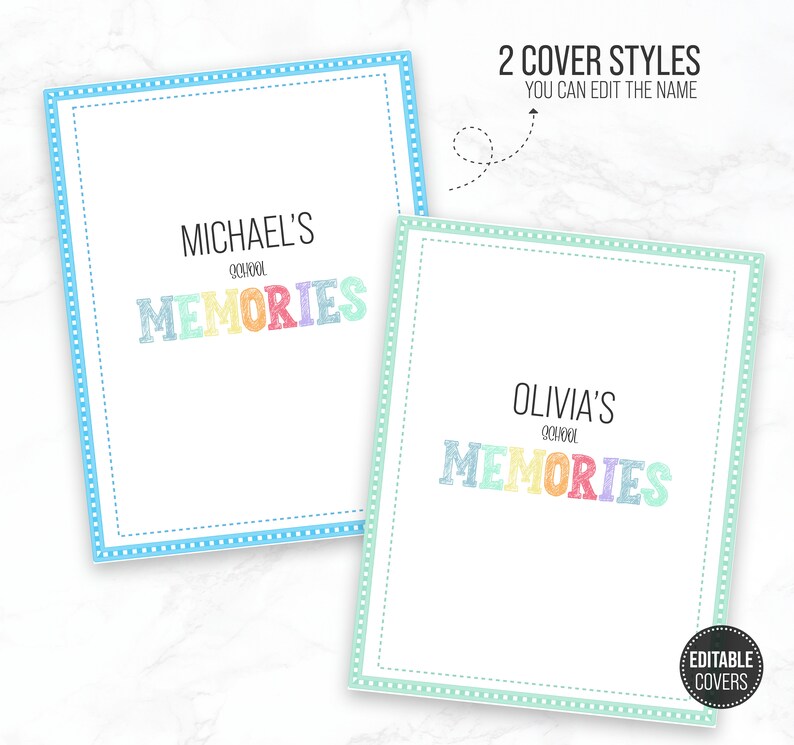 PRINTABLE School Memory Book, Back to School Interview, Kid’s First and ...