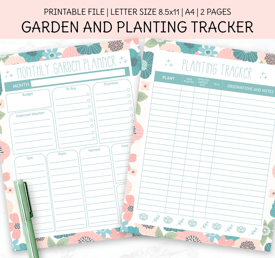 Garden Planner, Planting Tracker, Monthly Garden Printable, Gardener ...