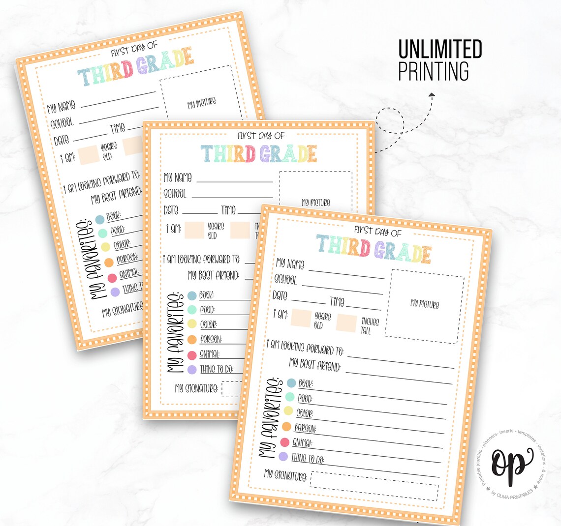 PRINTABLE School Memory Book Back to School Interview Kids - Etsy