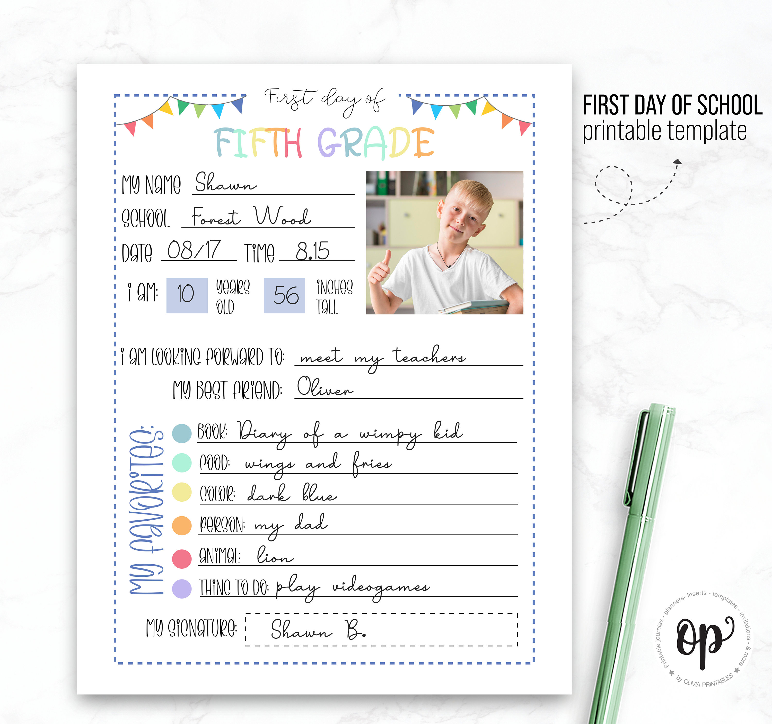 Printable Back to School Interview Kids First and Last Day - Etsy Canada